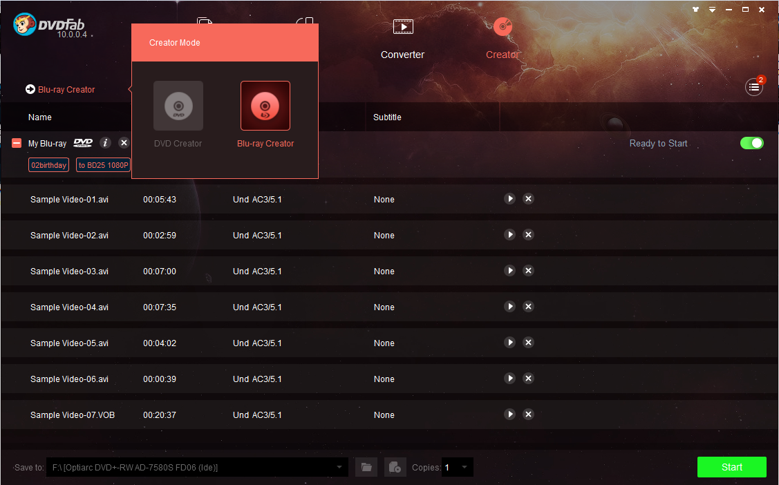 Blu-ray Creator -- DVDFab Blu-ray Creator works as a powerful Blu-ray burning software which ...