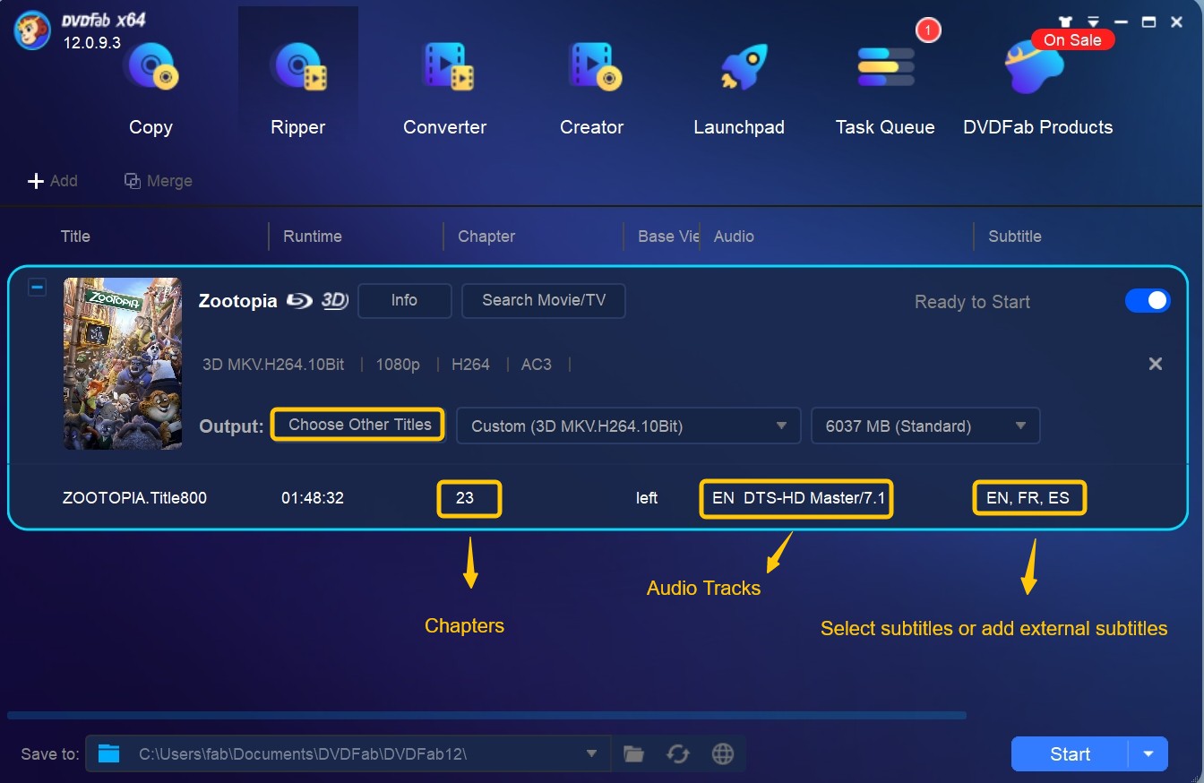 Rip 3D Blu-ray to 3D MKV